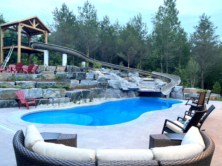 Port Elgin - Brush Finish Concrete Pool Deck - Great Lakes Concrete